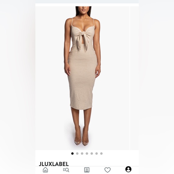 JLUXLABEL | Dresses | Tan Linen Dress Great For A Night Out | Poshmark